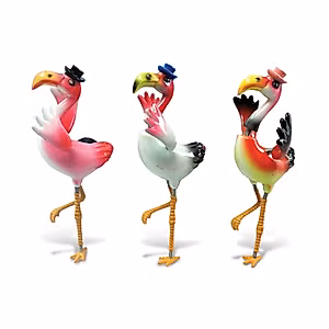 Puzzled Flamingo Refrigerator Bobble Magnet (Set of 3)