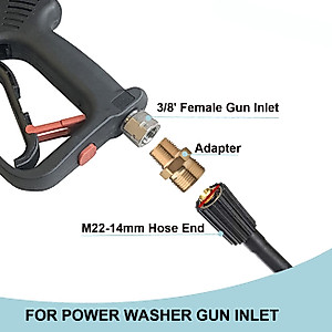 2 Pack M22 to 3/8 Inch NPT Male Pressure Washer Adapter Brass Pipe Thread Fitting 4500 PSI Compatible with Simpson, Generac, Briggs Stratton etc