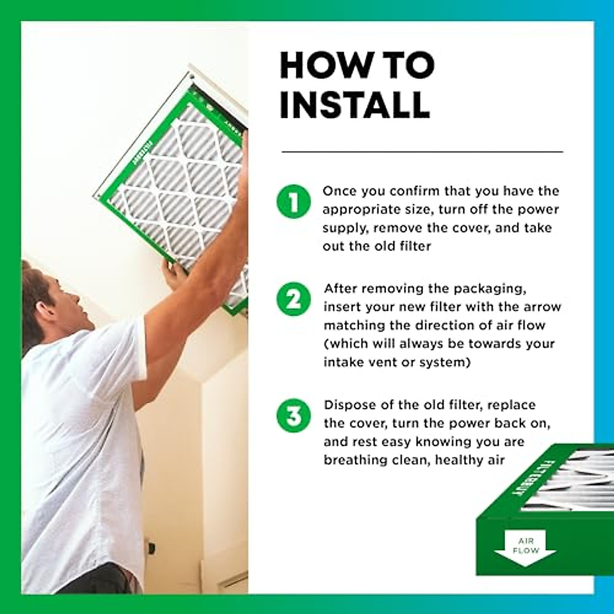 Filterbuy 20x25x2 Air Filter MERV 8 Dust Defense (6-Pack), Pleated HVAC AC Furnace Air Filters Replacement (Actual Size: 19.50 x 24.50 x 1.75 Inches)