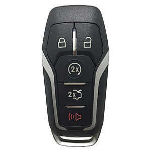 Smart Key Fob Shell Case Fit for Ford Fusion Mustang Explorer Edge 5 Buttons Keyless Entry Remote Key Fob Cover Housing (Black)