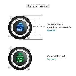EASYGUARD EC002-FO2-NS Smart Key Passive keyless Entry Kits with Push Start Button Remote Start Password keypad Entry DC12V