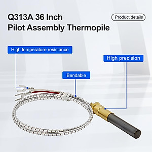 Laofudech Q313A 750mv 36 Inch Pilot Assembly Thermopile Fits for Ovens, Water Heaters, Stove Accessories and Ignition Gas Stoves
