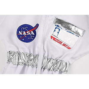Neilyoshop NASA Pilot Costume Kids Astronaut Costume for Boys Girls Space Pretend Dress Up Cosplay Birthday Gifts (white, 7-10 Years)