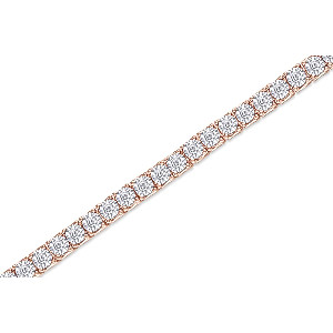 Wishrocks 1 Carat Round Cut Natural White Diamond Miracle Set Tennis Bracelet In 14k Rose Gold Over Sterling Silver (Clarity : I2-I3, Color : I-J, 1 Cttw) 8.5 Inch