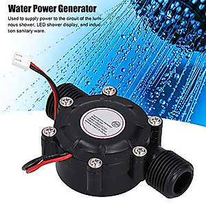 DC 12V Water Turbine Generator Inline Pipe Water Flow Generator G1/2" Male Threaded Micro-Hydro Water Charging Tool for DIY LED Power