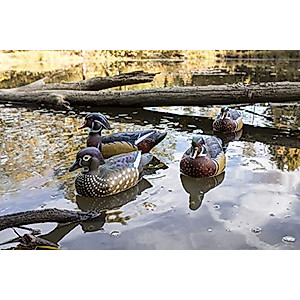 Flambeau Outdoors 8018SUV Storm Front 2 Wood Duck Decoys, Classic Floaters - 6-Pack