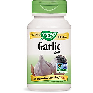 Nature's Way Garlic Bulb, 580mg, 100 Capsules (Pack of 2)
