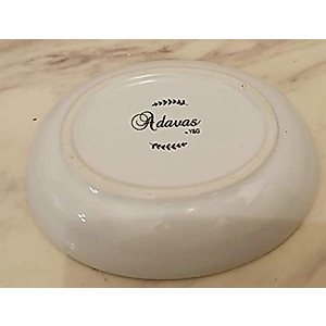 Adavas.Y&G Bathroom Accessory Sets with Sweet Quotes, Durable Ceramic Set W/Toothbrush Holder,Soap Dispenser,Tumbler, Soap Dish,Great for Farmhouse Decor (White 1)