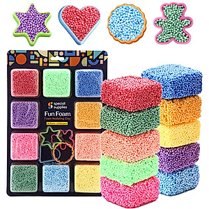 Special Supplies Fun Foam Modeling Foam Beads Play Kit, Children’s Educational Clay for Arts Crafts Kindergarten, Preschool Kids Toys Develop Creativity, Motor Skills (10-Pack)