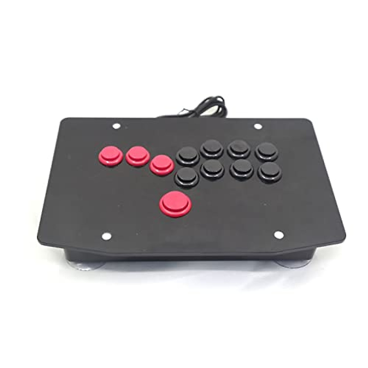 DIACCO J500B All Buttons Style Arcade Joystick Fight Stick Game Controller for PC USB (Color : Red and Black)