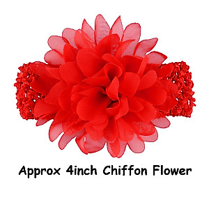 WillingTee 20pcs Baby Girls Headbands Chiffon Flower Soft Stretchy Hair Band Hair Accessories for Baby Girls Newborns Infants Toddlers and Kids