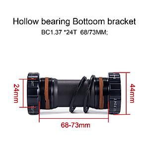 BOLANY Bike Cranksets 170mm Hollow Integrated 104BCD Single Speed Round Chainring 34T/36T MTB Crankset with Bottom Bracket (34T)