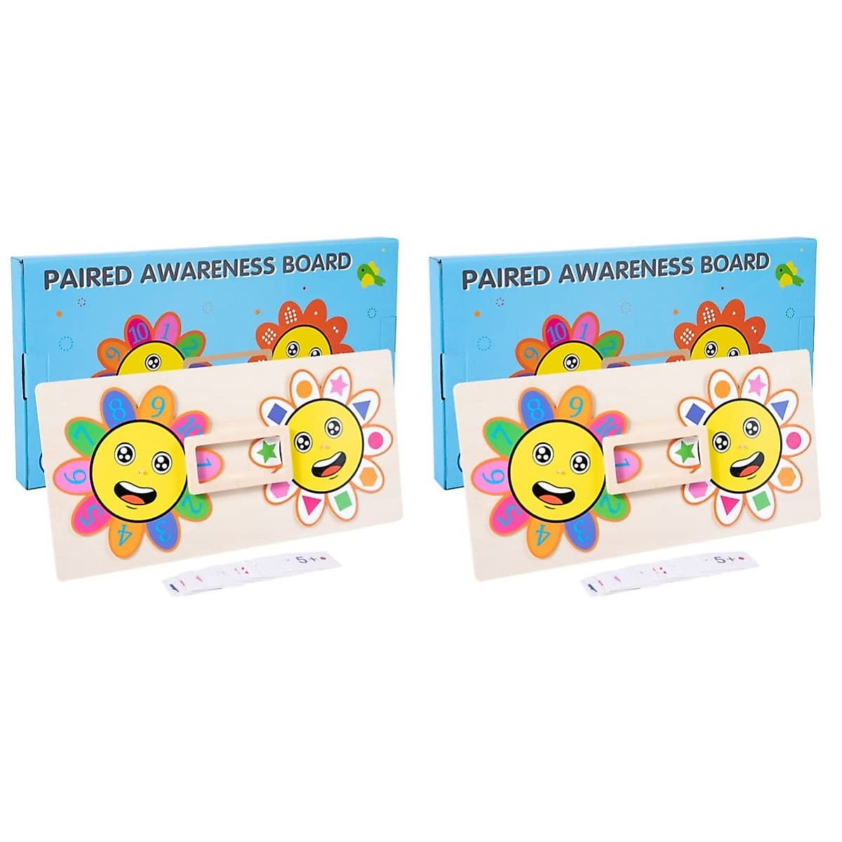 TOYANDONA 2 Sets Flower Matching Puzzle Kid Learning Toys Kids Wooden Toys Kids Number Matching Puzzles Cognitive Toys for Kids Wooden Puzzle Kids Sports Toys Educational Board Toy Kids Toy