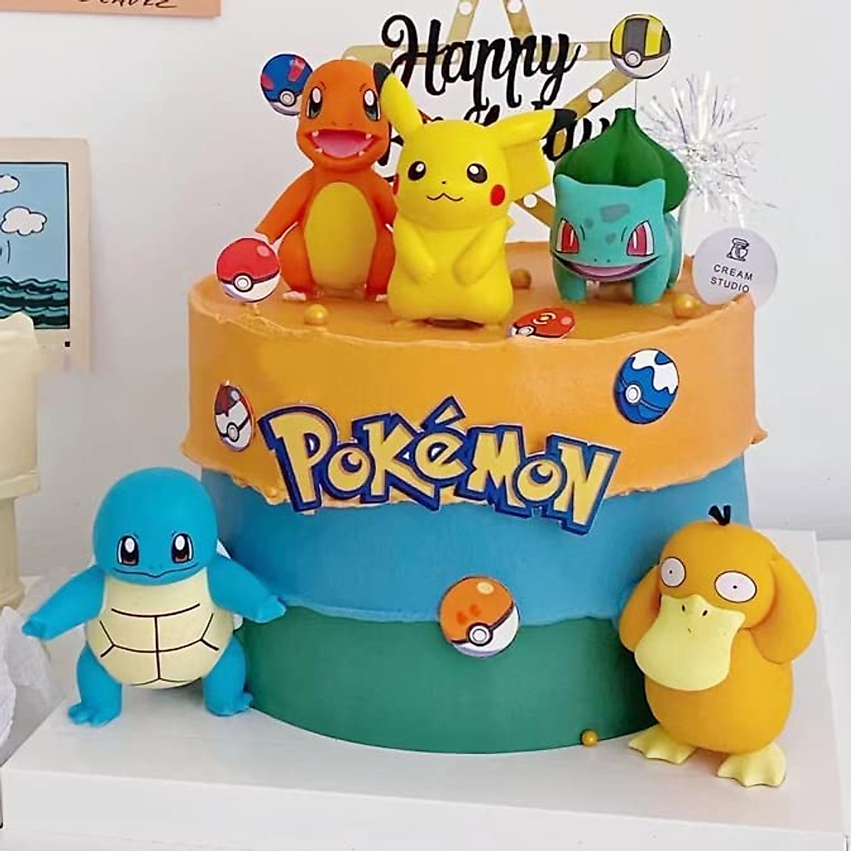 6 PCS Anime Action Figure Set Collection Pocket Monster Action Figure for Children's Toy Set Birthday Party Gift Idea Toys