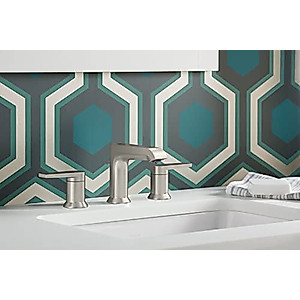 KOHLER 97093-4-CP Hint Widespread Bathroom Faucet with Pop-Up Drain Assembly, 3 Hole 2-Handle Bathroom Sink Faucet, 1.2 gpm, Polished Chrome
