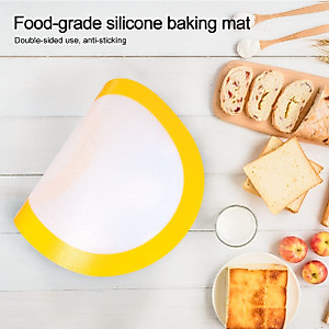 Operitacx Cooking Mat Nonstick Bakeware Countertop Protector Mat Baking Pastry Mat Pizza Baking Mat Cake Pan Liners Air Fryer Reusable Baking Mat Round Baking Mats Fried Dumpling Microwave