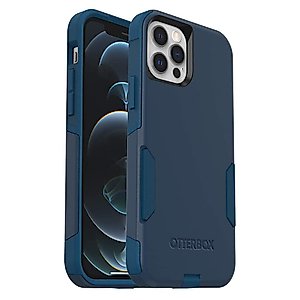 OtterBox iPhone 12 & iPhone 12 Pro Commuter Series Case - BESPOKE WAY (BLAZER BLUE/STORMY SEAS BLUE), slim & tough, pocket-friendly, with port protection