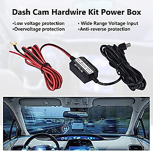 Biuone Hardwire Kit for Dash Cam 11.5ft Mini USB Dash Cam Low Voltage Protection Car Dash Camera Charger Power Cable
