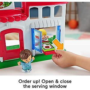 Fisher-Price Little People Toddler Playset We Deliver Pizza Place Toy Restaurant with Figures & Accessories for Ages 1+ Years