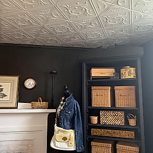 A La Maison Ceilings R02 Diamond Wreath Foam Glue-up Ceiling Tile (21.6 sq. ft./Case), Pack of 8, Antique Copper Orange