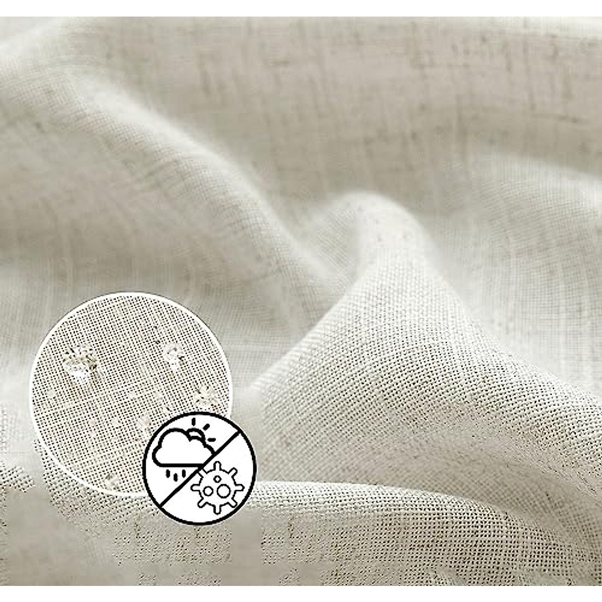 KOUFALL 96 Inch Shower Curtain,Natural Linen Waterproof Modern Boho Farmhouse Fabric Extra Long Shower Curtains for Bathroom Set with Hooks,72 x 96 in Length,Cream Beige