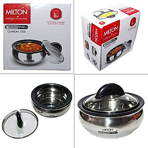 Milton Thermo Stainless Steel Insulated Casserole Keep Hot / Cold Serving Dish - 1.5 Liter by Milton