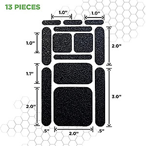 Dragon Grips Grip Tape Cell Phone Grip Stickers Mouse Grip Tape. Black 13 pc Multi-Purpose Set Rubberized Grip Stickers. Rubber Grip Adhesive Strips for Phone, Laptop, iPad, iPhone, Tablets & Gaming