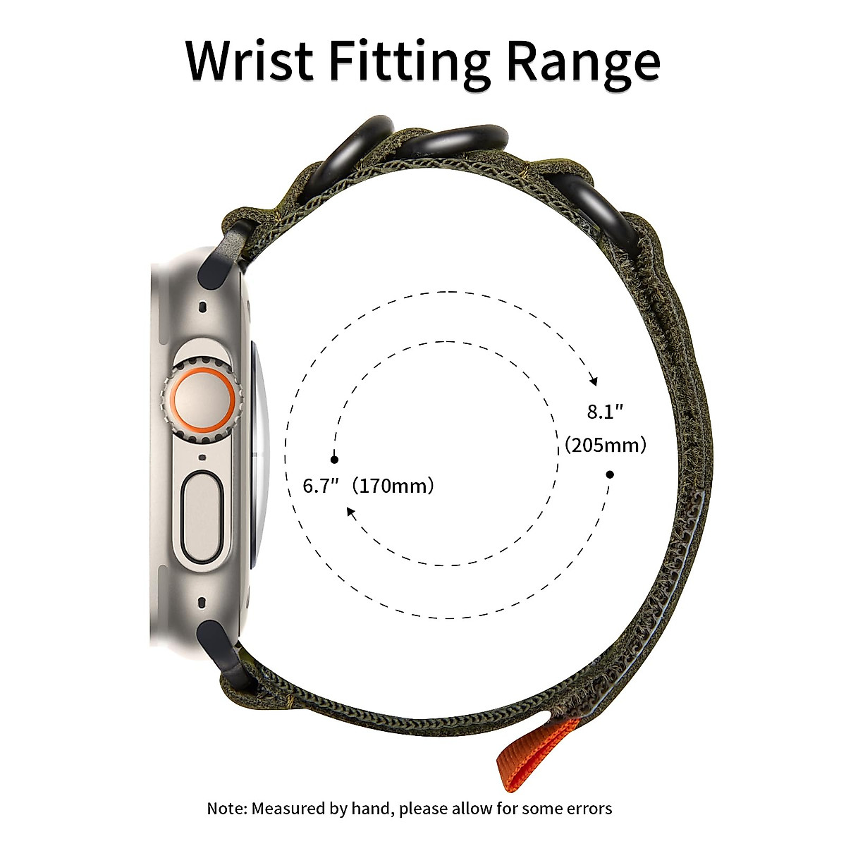 Kawoco Sport Bands Compatible with Apple Watch Ultra Band 49mm 45mm 44mm 42mm, Rugged Adjustable Breathable Braided Leather Combination Strap Men for iWatch Ultra 2 Series 9 8 7 6 5 4 3 SE Army Green