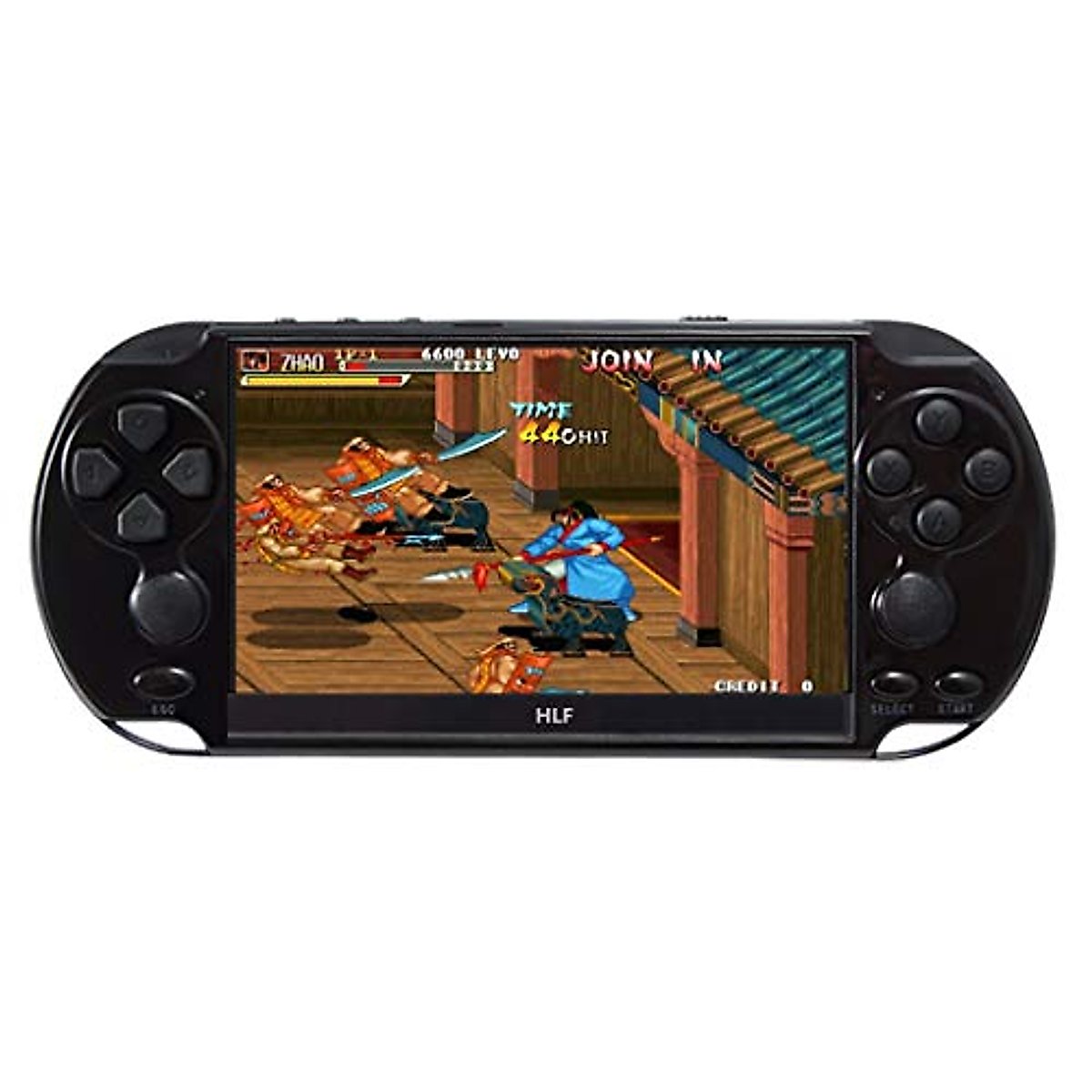 5.1 inch Multi-Function Retro Game Console Handheld Game Console 7700 Games Support Arcade/CPS/fc/SFC/gba/gbc/gb/sega Emulator Games can be archived with Rechargeable Lithium Battery (Black)