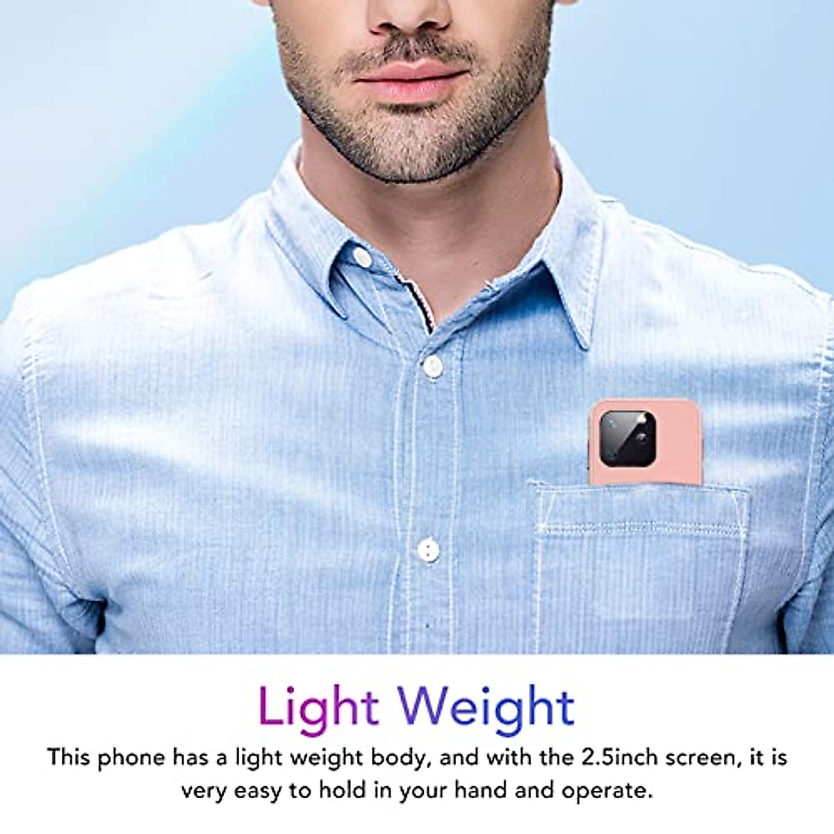 Unlocked Smartphone,Mini Smartphone,Portable Phone 2.5inch HD Touchscreen Lightweight Cell Phone,1GB RAM 8GB ROM Mini Smartphone for Students(Pink)