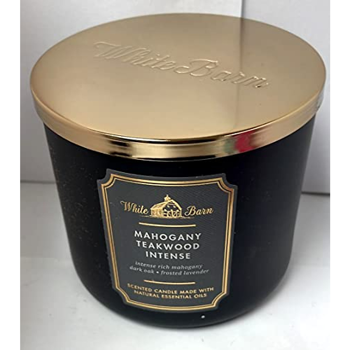 Bath & Body Works White Barn 3-Wick Candle in Mahogany Teakwood High Intensity