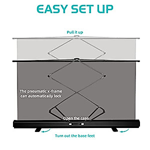 【Retractable Screen】 RAUBAY 78.7in x 74.8in Large Collapsible Grey Backdrop Portable Retractable Panel Photo Gray Background with Stand for Video Conference, Photographic Studio, Streaming