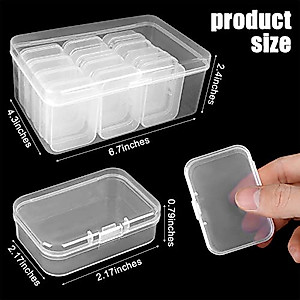 12 Pack Plastic Clear Beads Storage Box Organizer Small Storage Containers Mini Organizer Storage Box with Hinged Lid for Small Items Crafts Jewelry