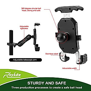 Roykaw Golf Cart Phone Mount Holder for iPhone/Galaxy/Google Pixel/Motorola & GPS SkyCaddie SX400, SX500 - Fit for EZGO, Club Car, Yamaha, ICON, Advanced EV, Upgrade Quick Release & One-Touch Lock
