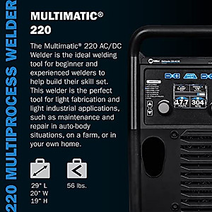 Miller Multimatic 220 AC/DC Multiprocess Welder, for 120/240-Volt Power Sources
