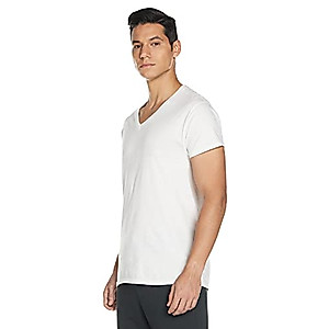 Hanes Ultimate Men's Tagless Ultra Soft V-Neck Tee-Multiple Packs Available, White-3 Pack, XX-Large