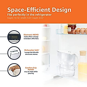 Amazon Basics 10-Cup Water Pitcher with Filter Included, Compatible with Brita