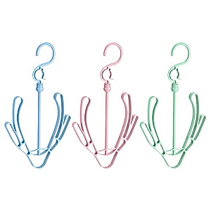 uxcell Shoes Drying Hanger, 270mm x 150mm PP Rotatable Shoe Hanging Racks Blue/Green/Pink, Pack of 3