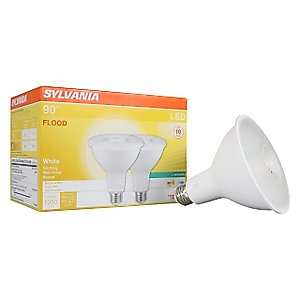 SYLVANIA LED PAR38 Light Bulb, 90W = 13W, 10 Year, Non-Dimmable, 1050 Lumens, Wet Rated, Energy Star, 3000K, White - 2 Pack (79276)