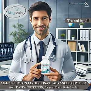 (150 Capsules), 2,253mg Per Serving, Providing 420mg Elemental Magnesium, L-Threonate, Bisglycinate Chelate, Malate, from Kappa Nutrition.