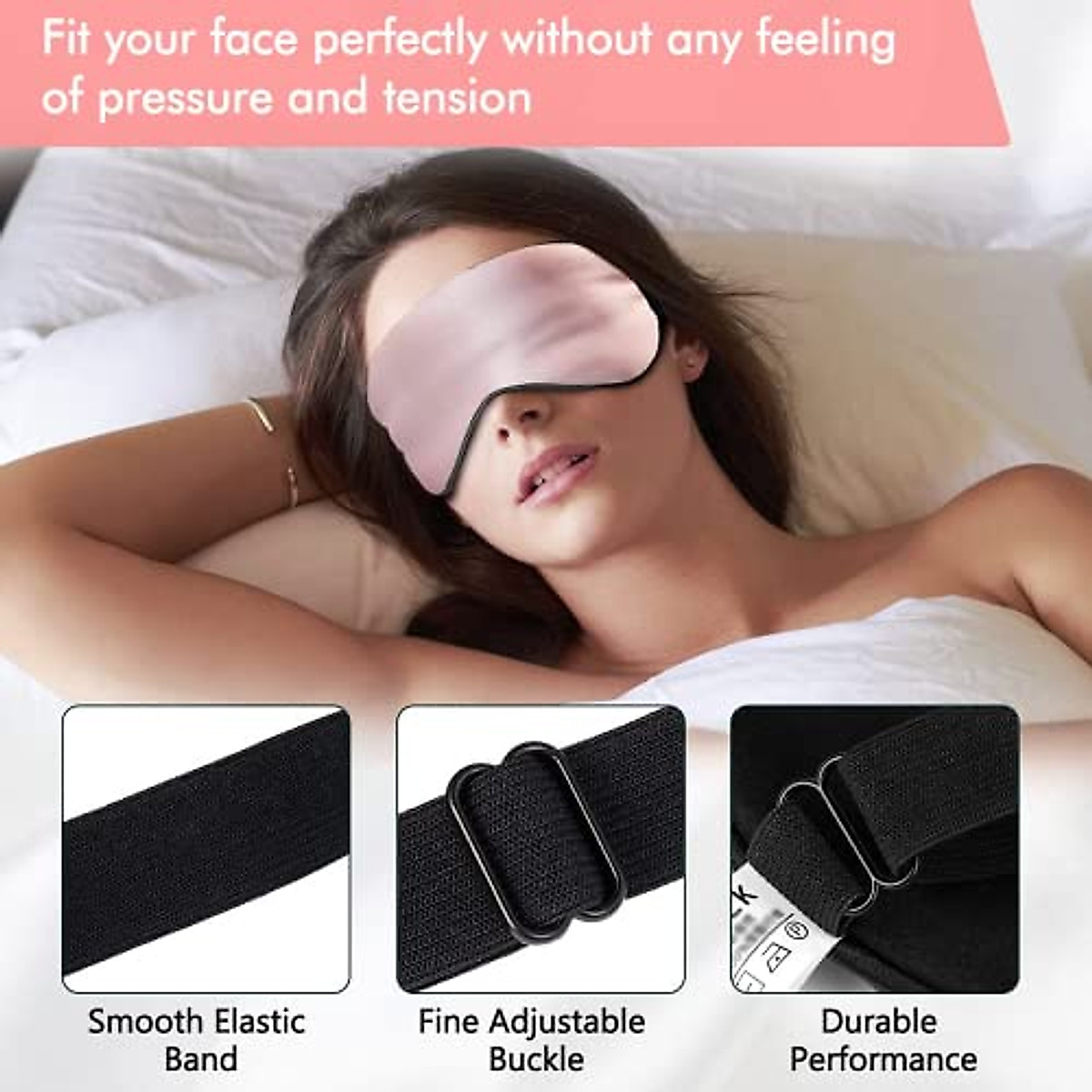LC-dolida Sleep Headphones,Sleep Mask Bluetooth Wireless Music Eye Mask, Sleeping Headphones for Side Sleepers Sleep Mask with Bluetooth Headphones Ultra-Thin Stereo Speakers Perfect for Sleeping