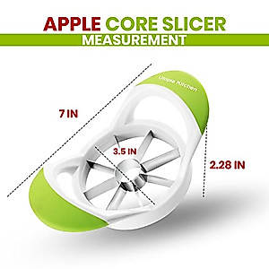 Utopia Kitchen - Apple Corer and Slicer- Fruit Cutter - Apple Divider - Wedger - Stainless Steel Slicer for Fruits - Vegetables- Ergonomic Handle- Easy Grip- 8 Sharp Blade & Slices (Green)