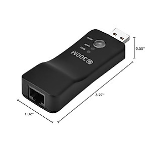 Mini WiFi Range Extender, 300M High Speed USB Wireless Repeater WiFi Booster Signal Amplifier for Smart TV, Laptop, Mobile Phone, Tablet (Black)