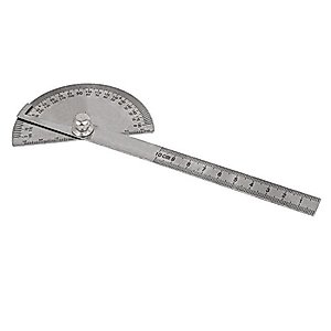 uxcell Metal Protractor 180 Degrees Round Head Angle Finder 100mm Swing Arm for Woodworking Drawing