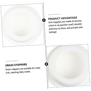 HOOTNEE 4 Pcs Basin Water Plug Stopper Suction Sink Stopper Sinks Hair Stopper Bathtub Kitchen Sink Basket Sink Filter Sealing Sink Premium Sink Stopper Drain Plug White
