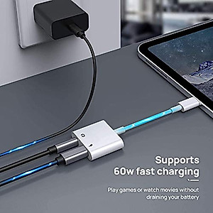 [Apple MFi Certified] iPhone Headphones Adapter, 2 Pack Lightning to 3.5mm Headphone/Earphone Aux Audio + Charge Jack Adapter Dongle Splitter Compatible with iPhone 14 13 12 11 XS XR X 8 7 6 iPad