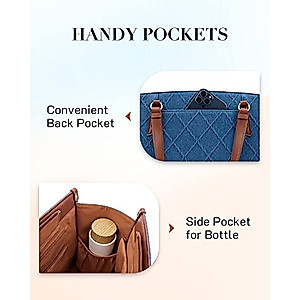 Missnine Tote Bag for Women Denim Teacher Bag Casual Work Bags 15.6 inch Shoulder Bag for Office Business