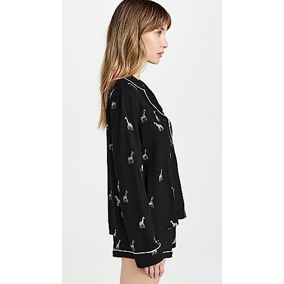 PJ Salvage Women's Loungewear Giraffe Manor Pajama Pj Set, Black, M