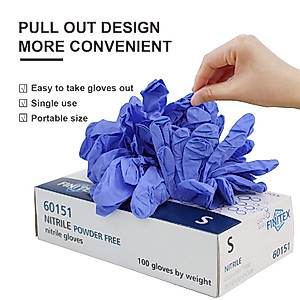 FINITEX Disposable Nitrile Exam Gloves 1000 PCS - 3.2mil Ice Blue Powder-free Latex-Free Gloves Examination Home Cleaning Food Gloves (S)