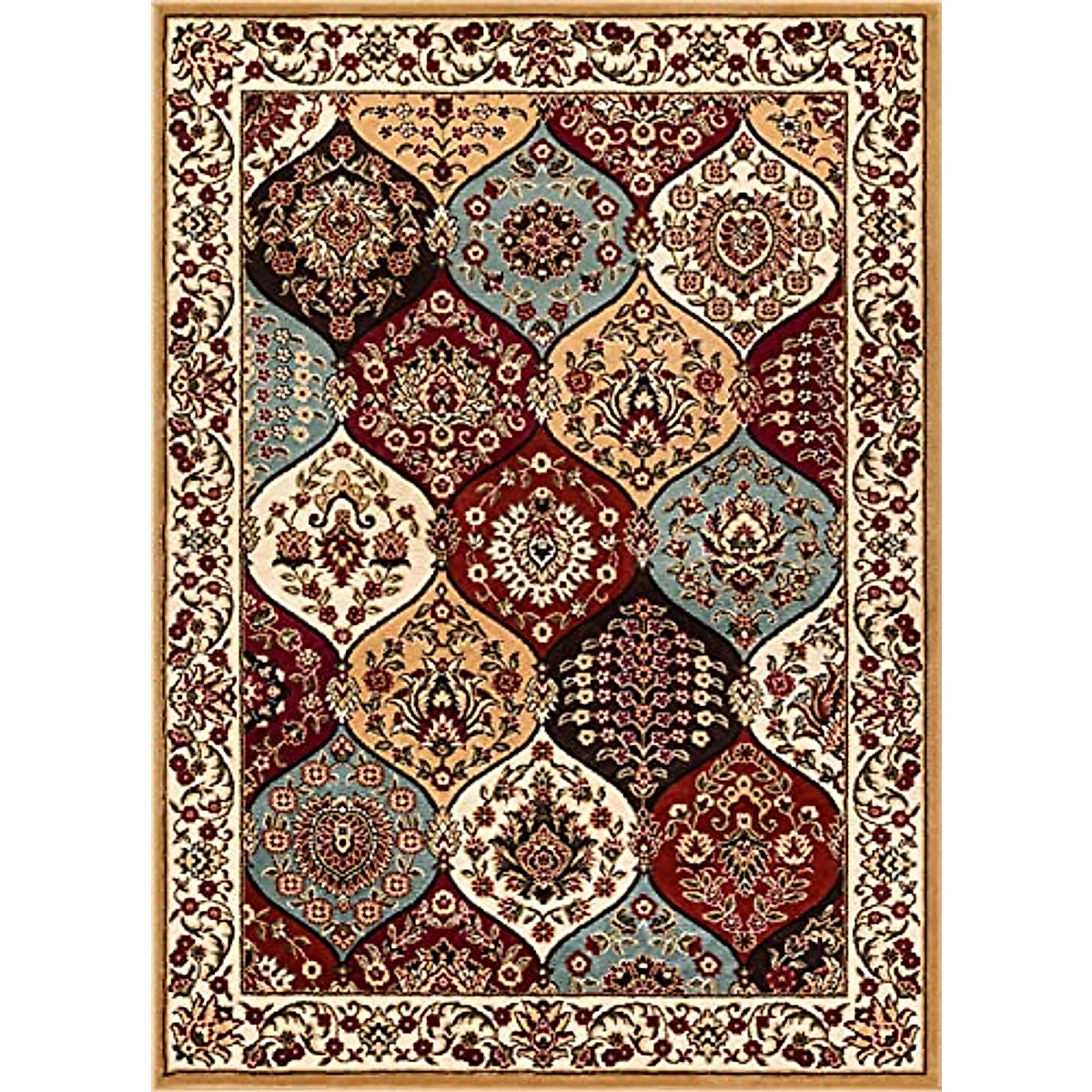 Well Woven Barclay Wentworth Panel Ivory Traditional Area Rug 5'3" X 7'3"